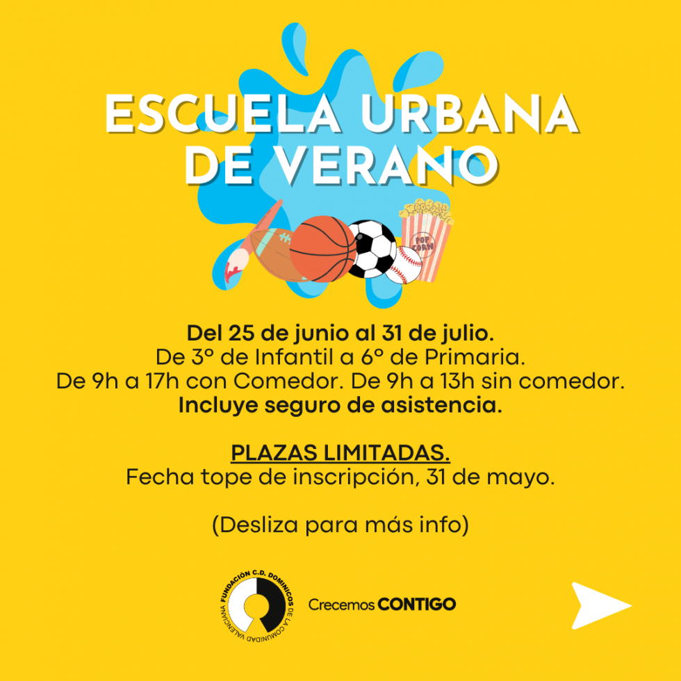 ¡Apúntate ya a nuestra Escuela Urbana de Verano! ¡Plazas limitadas!